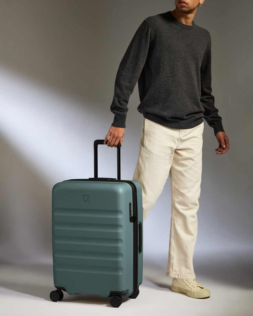 Medium Suitcase in Blue - Icon Stripe | Lightweight & Hard Shell ...